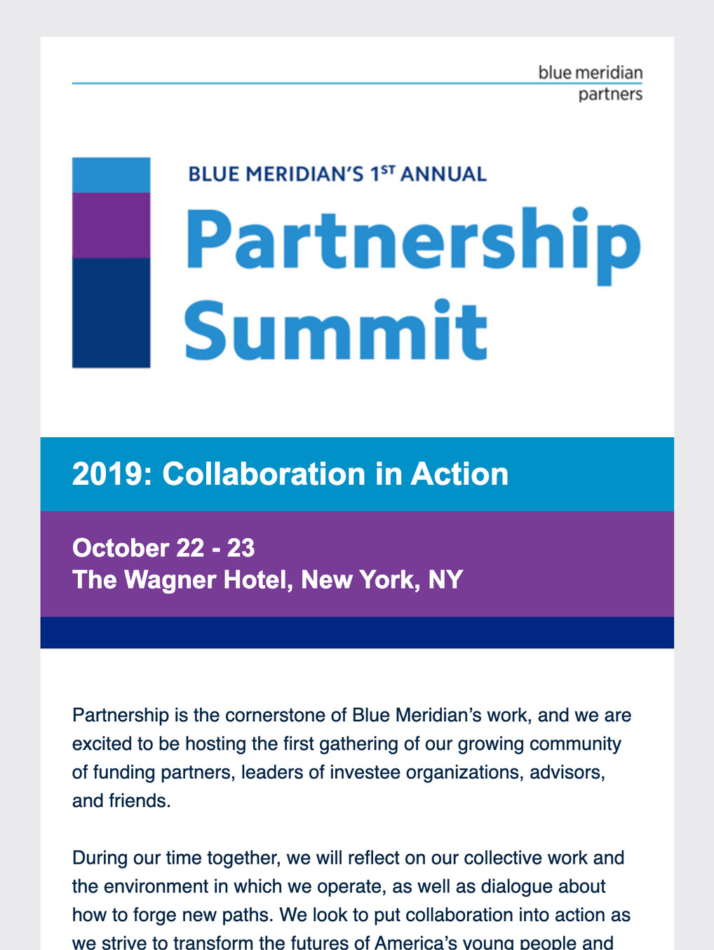 Website Design for Philanthropy Aggregator, Blue Meridian: Constructive